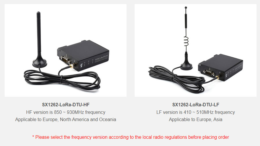 WAVE-23597, Rail-mount SX1262 LoRa Data Transfer unit, RS232/RS485/RS422 to LoRa, Suitable for ...