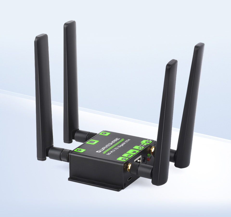 WAVESHARE 25830 RM520N-GL 5G M.2 to Gigabit Ethernet Converter, 5G M.2 ...