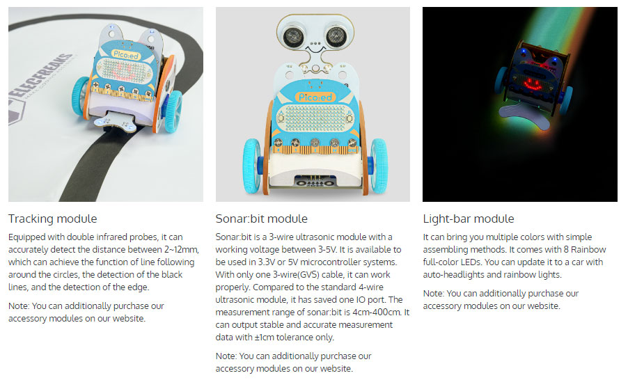 EF08273 ELECFREAKS Pico:ed Ring:bit V2 Car Kit (With Pico:ed Board)