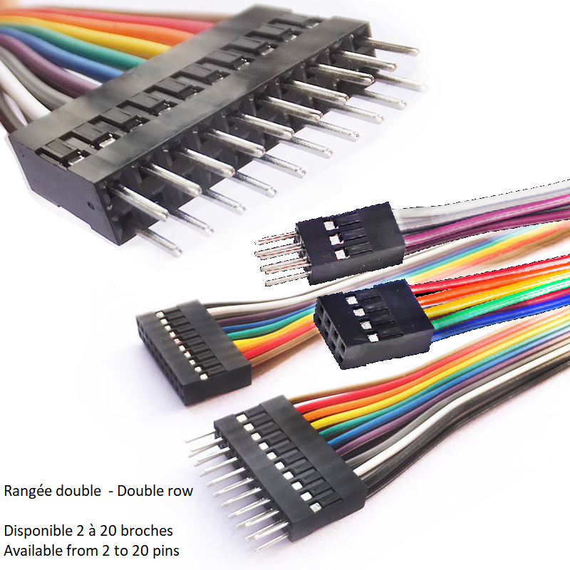 CAB-2X16-MF-20 Connecteurs de pontage 2 rangées de 16 broches ...