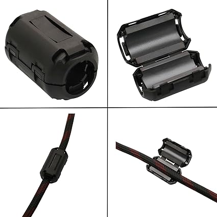 F-FILTER 5mm Ferrite Core Ring Clip-On RFI/EMI Noise Suppression Filter